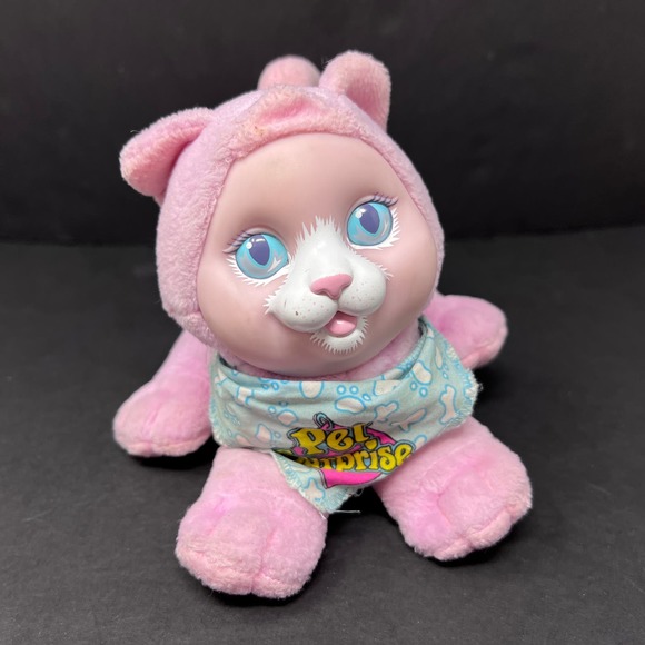 Hasbro | Toys | Pet Surprise Pink Kitty 8755 Plush Rubber Face Meow Sound Works Vtg 993 Hasbro ...
